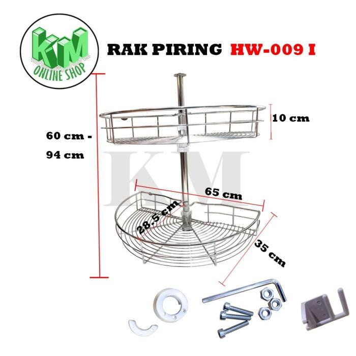 Jual Rak Sudut Putar 180 Derajat HW - 0091 Chrome 1 set | Shopee Indonesia