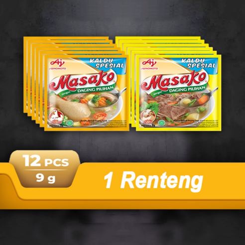 Jual MASAKO Penyedap Rasa Sapi/Ayam (1 Renceng Isi 12 Sachet) | Shopee ...