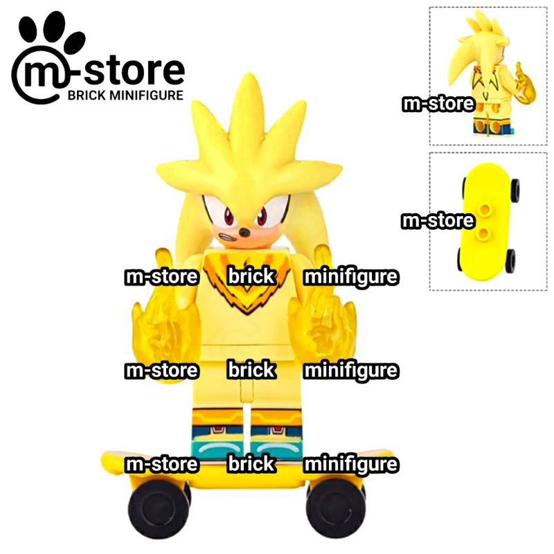 Jual brick sonic the hedgehog super silver mini toy figure | Shopee ...