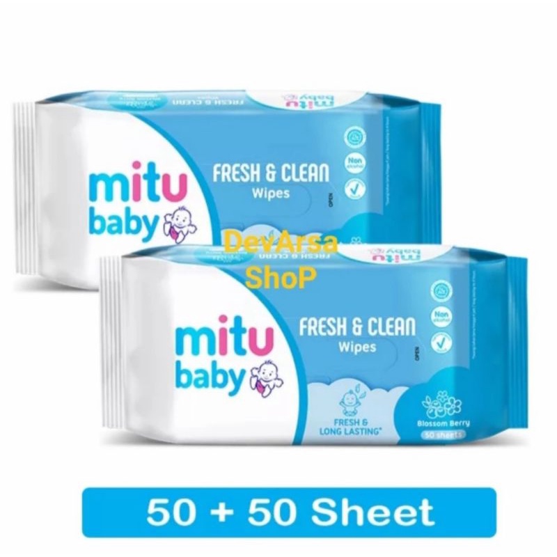 Jual MITU BABY WIPES isi 50s BUY 1 GET 1 | Shopee Indonesia