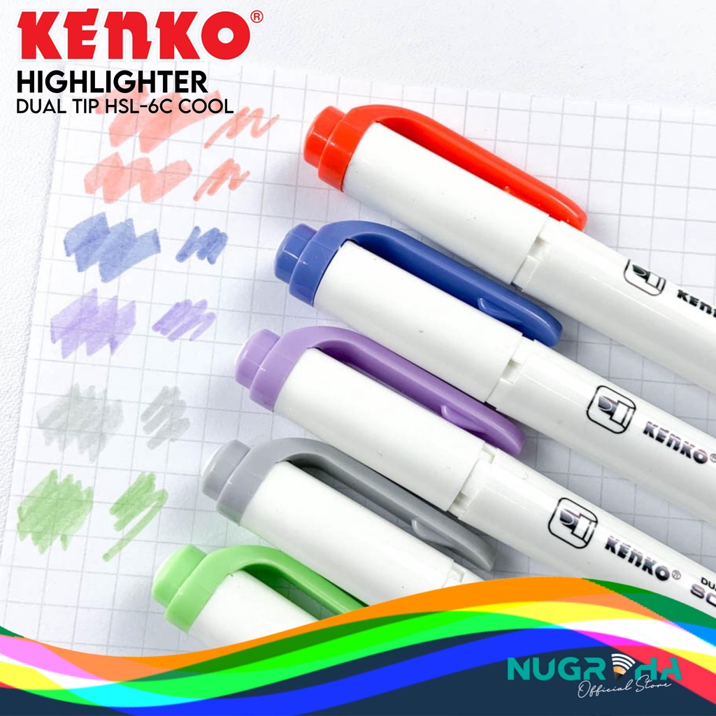 Jual HIGHLIGHTER KENKO DUAL TIP HSL-6C COOL | Shopee Indonesia