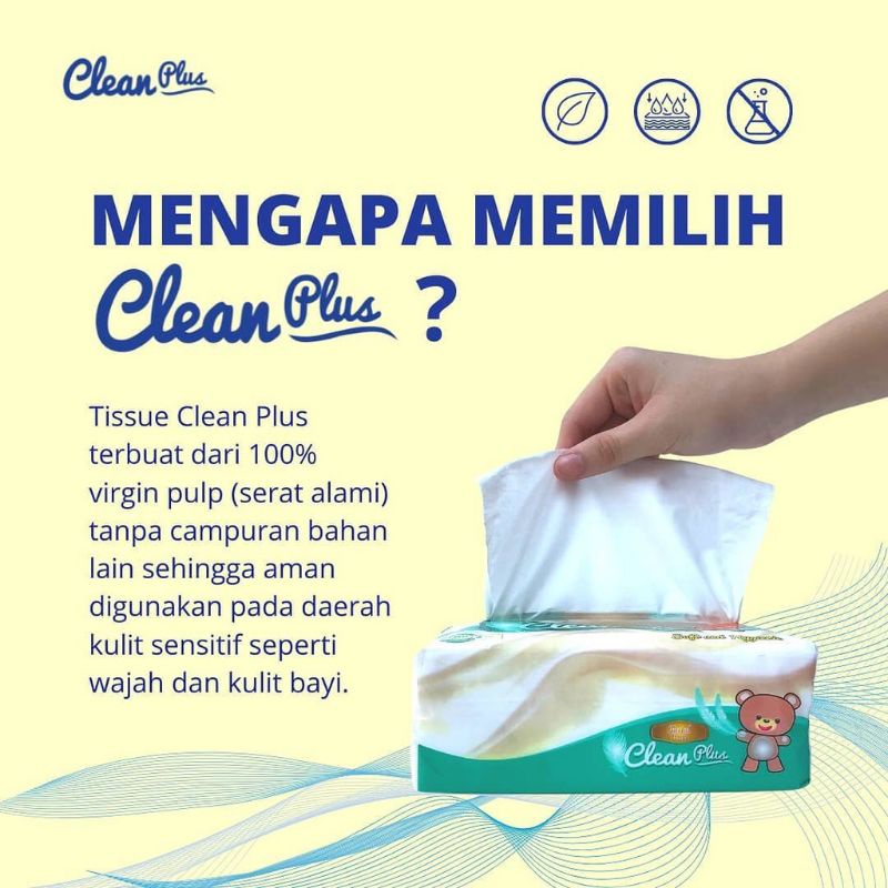 Jual Paket Tisu Clean Plus 2 Ply 180 Sheet Lembut (ISI 3 PACK) | Shopee ...