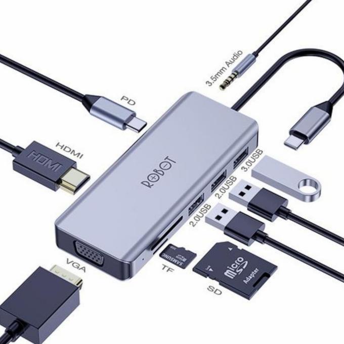 Jual Robot Ht390 Adapter Usb Hub Type-C 9In1 Multiport Sefg285Iff ...