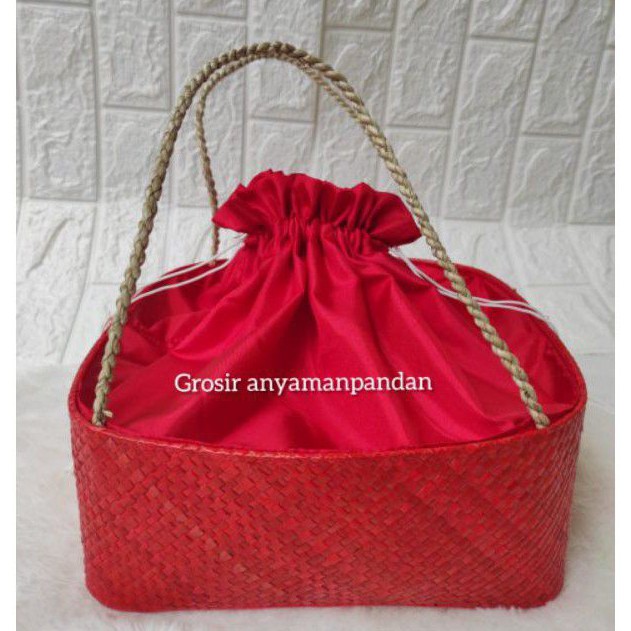Jual Tas Pandan KOTAK PARCEL GG RARA Serut Keranjang Parcel Tas Parcel ...