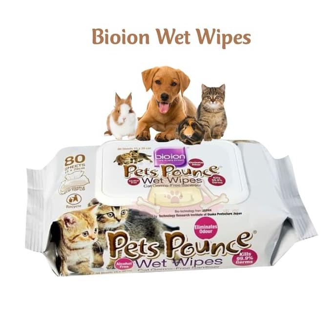 Jual [[COD]] Tissue Basah Hewan Bio Ion Pets Pounce/ Pet Wet Wipes 80 ...