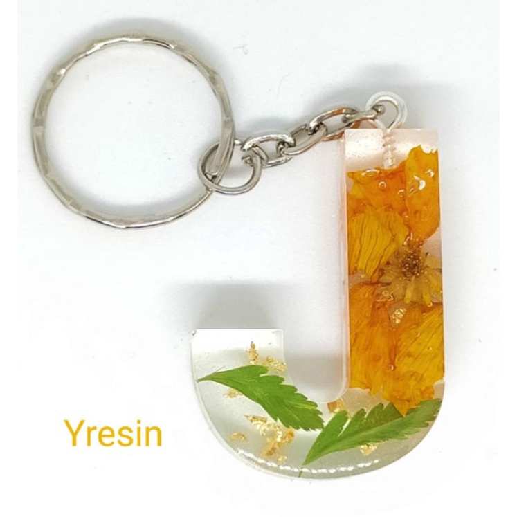 Jual gantungan kunci alfabet resin custom/resin alfabet keychain custom ...