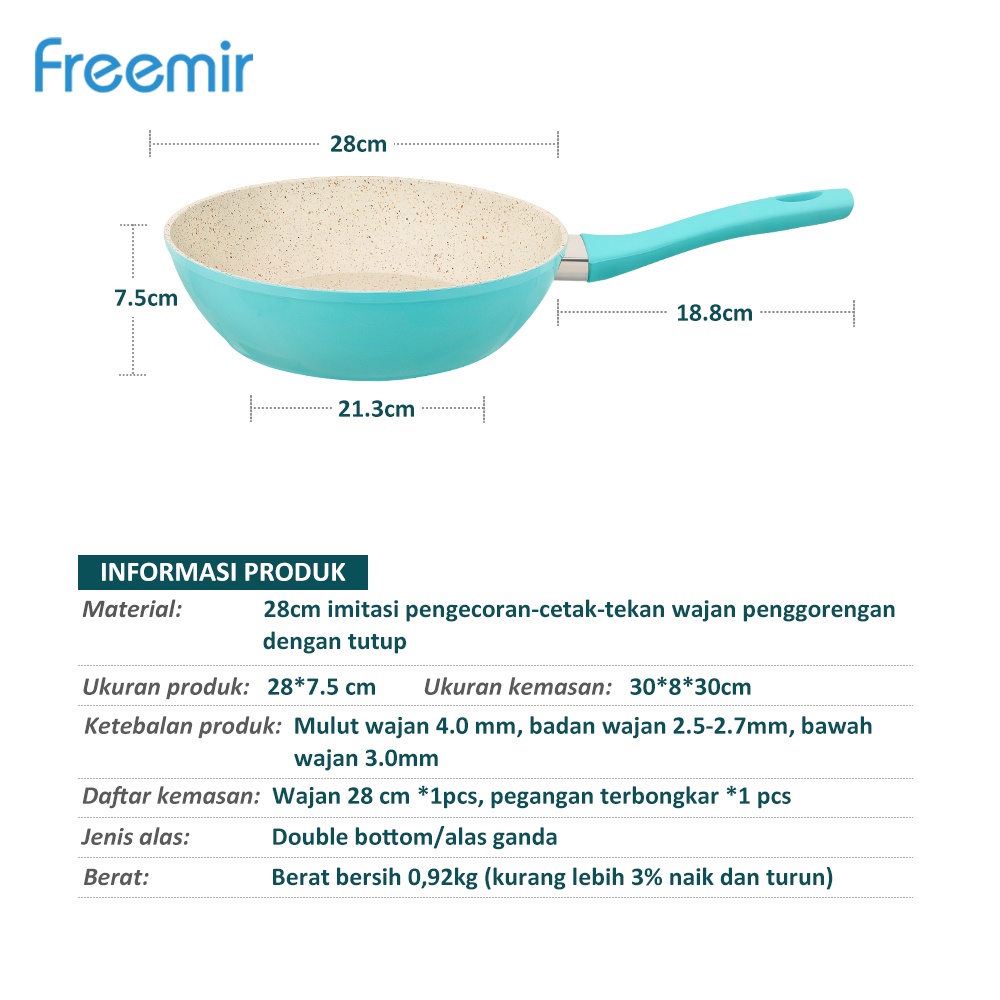 Jual Wajan Penggorengan 28 / 26 cm Wajan Anti Lengket Tanpa Minyak ...