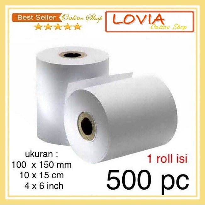 Jual A6 Kertas Sticker Thermal Label Barcode Ukuran 100 X 150 mm 1 Roll Isi 500 Lembar | Shopee ...