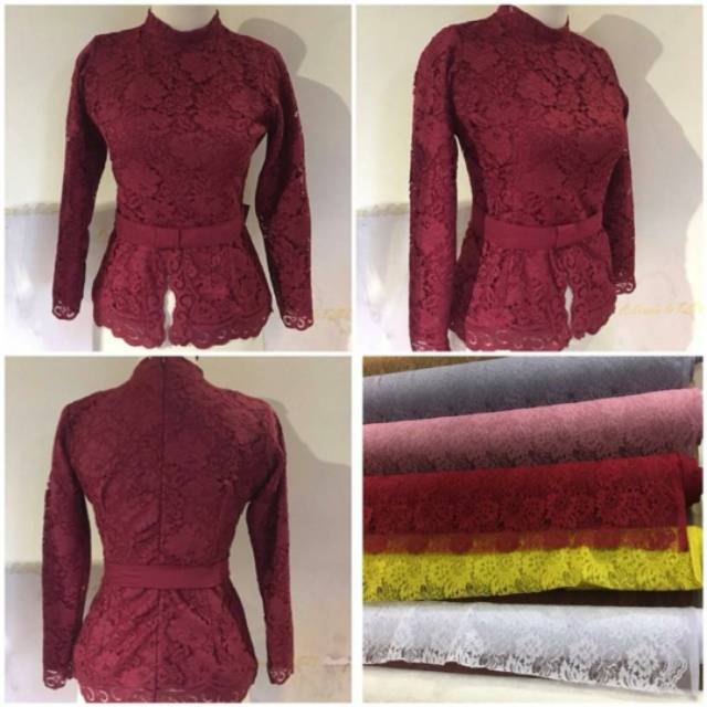 Jual Kebaya Sanghay Full Furing / Kebaya Berhijab | Shopee Indonesia