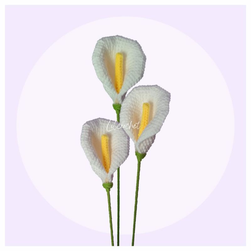 Jual Crochet Amigurumi Calla Lily bunga rajut kala lili untuk bahan ...