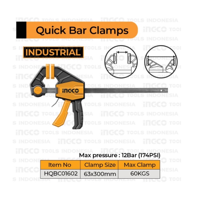 Jual Klem F Bar Clamp Catok Kayu Kaca 12 Inch Quick Release INGCO ...
