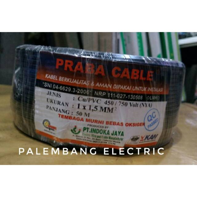 Jual kabel tembaga instalasi listrik praba 1 x 1,5 / 1x1,5 50m 50 m ...