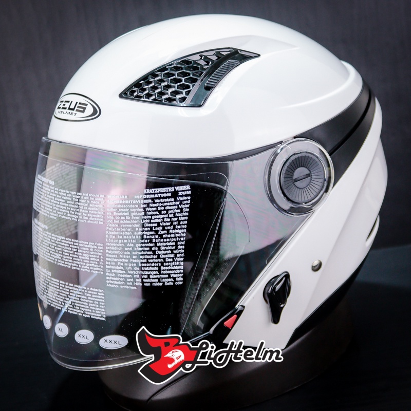 Jual HELM ZEUS ZS 610 WHITE GLOSS | ZS-610 HALF FACE HELMET SNI | ZS610 ...