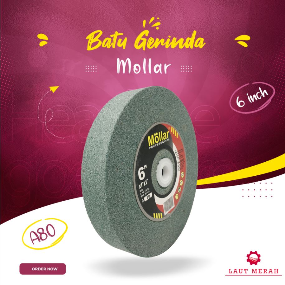 Jual MOLLAR Batu Gerinda 6" Grinding Wheel Batu Grinda Duduk Hijau ...