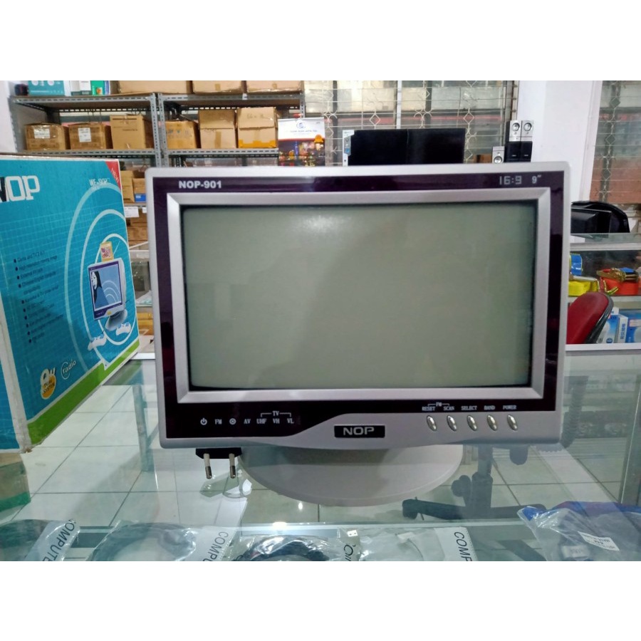 Jual Televisi Hitam Putih 9 Inchi 16 : 9 NOP WF-901 TV + FM Radio bagus ...