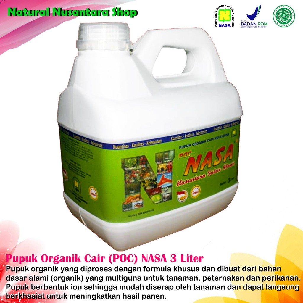 Jual PUPUK ORGANIK CAIR POC NASA 3 LITER | Shopee Indonesia
