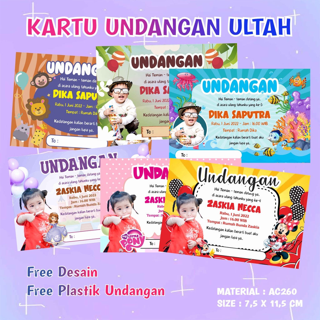 Jual Kartu Undangan Ultah Anak Custom | Shopee Indonesia