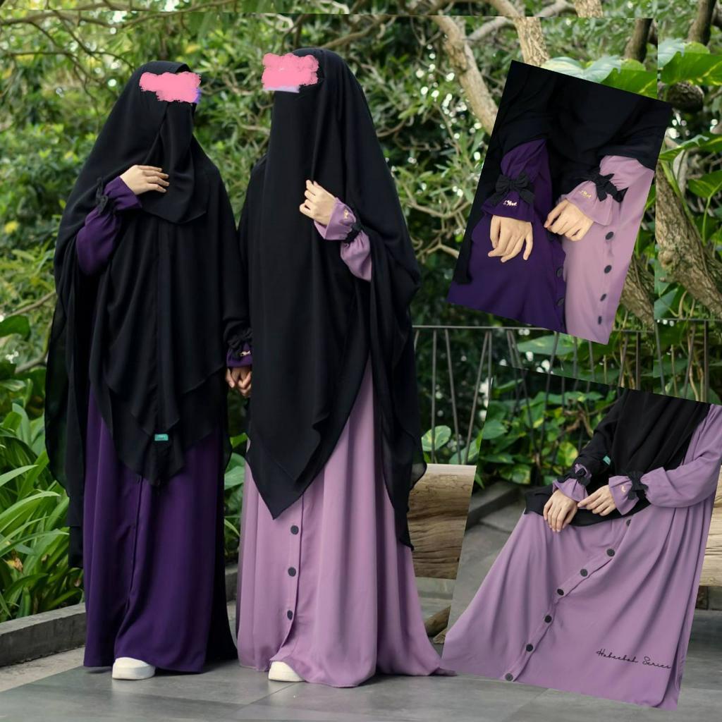 Jual Habeebah Abaya Set Gamis Syari Khimar Layer By Mahira Sajra Siffon ...