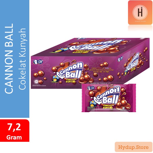 Jual Cannon Ball | Canon Ball Cokelat Susu Kunyah Satuan 7.2 Gram ...
