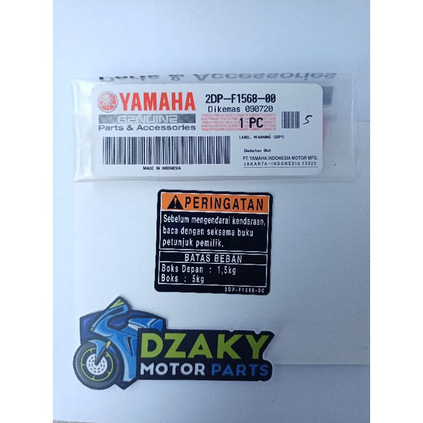 Jual Emblem Sticker Logo Label Peringatan Warning Nmax Original Yamaha ...