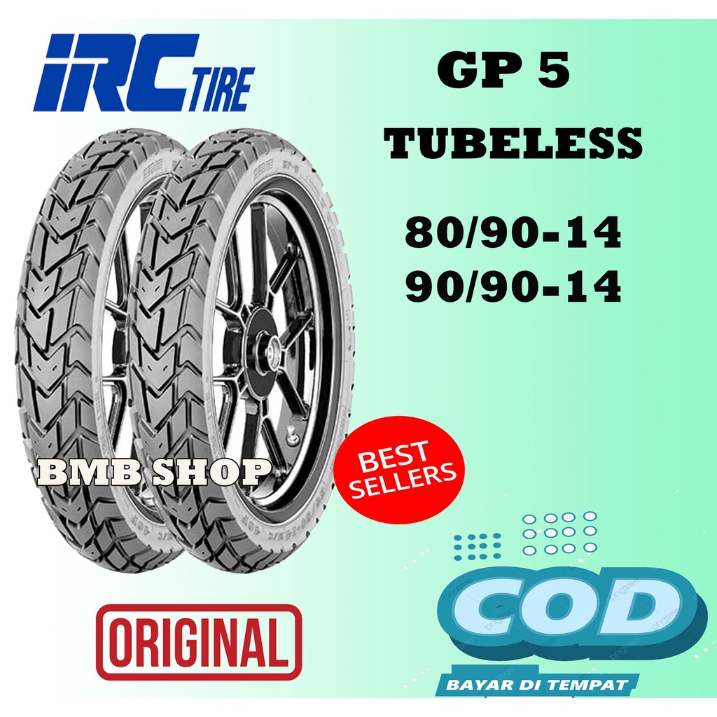 Jual Paket Ban Motor IRC GP 5 ukuran 80/90 & 90/90 ring 14 Tubeless ...