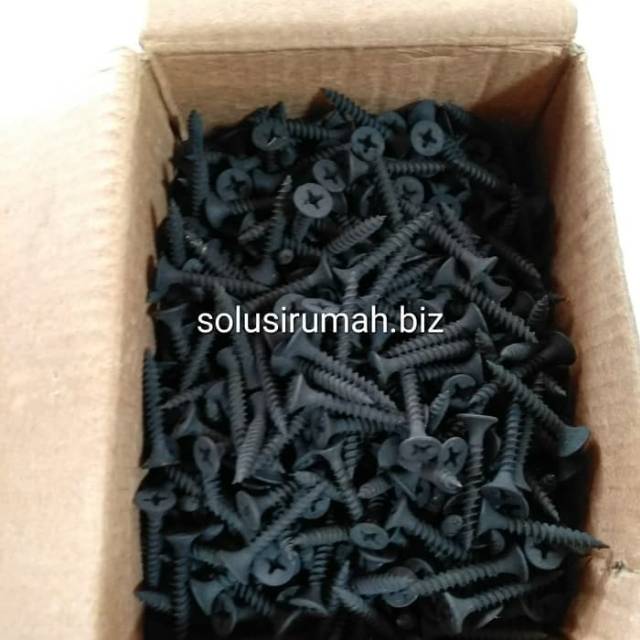 Jual SEKRUP 1*6 GIP HITAM + DRYWALL 3.5*25MM 1KG | Shopee Indonesia