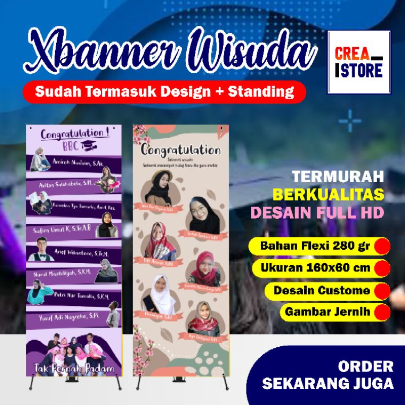 Jual X Banner/Spanduk Berdiri - Ucapan Wisuda Kekinian | Shopee Indonesia