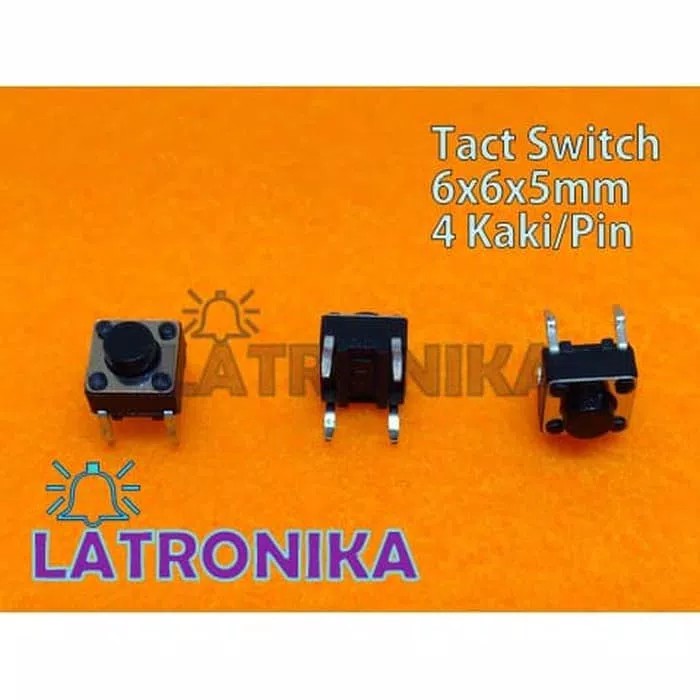 Jual Tactile Switch Push Button Saklar Kecil Push On Tact 6x6x5mm Tekan ...