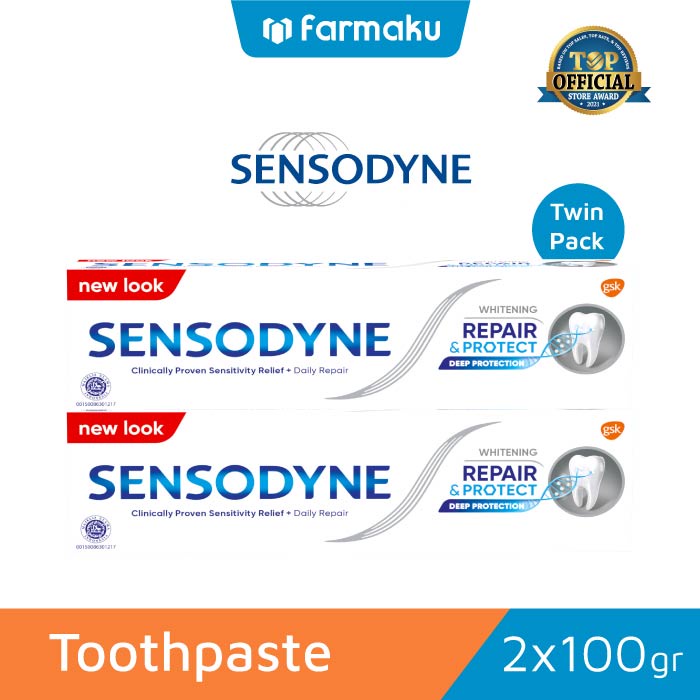 Jual Twin Pack Sensodyne Repair + Protect Whitening Toothpaste 100 g ...