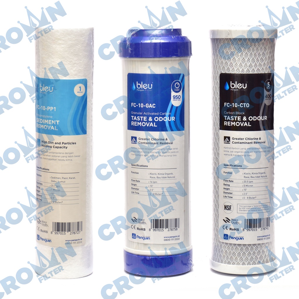 Jual Paket Cartridge Filter Air Bleu 10"/ Pre Filter Mesin RO | Shopee ...