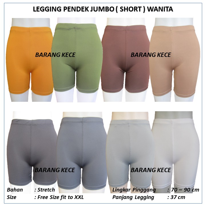 Jual Legging Pendek (Short) Wanita Cewek Ukuran Standar Hingga Jumbo ...