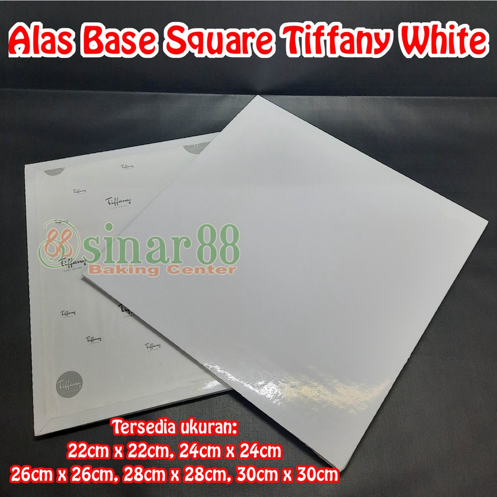 Jual Alas Tart Base Square Tiffany white | Shopee Indonesia