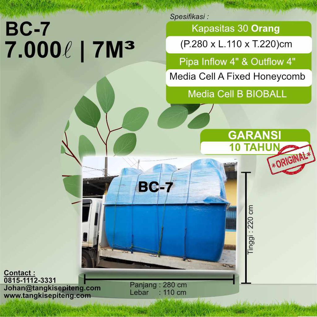 Jual Septic Tank TANGKI BIOTANK 7m3/day 7000 liter 7 m3 - Biotech ...