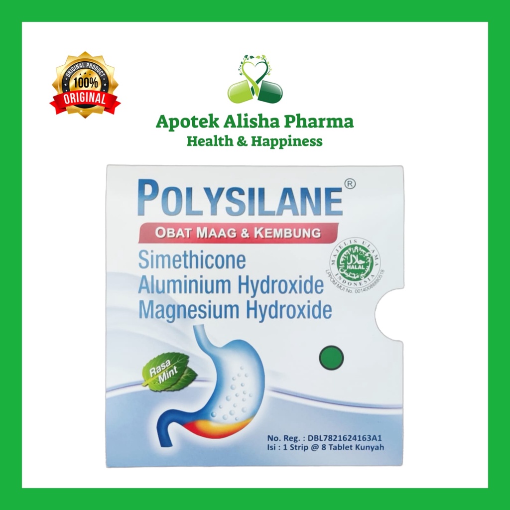 Jual Polysilane Tablet Strip / Box - Polisilane Tablet Kunyah Obat Maag ...