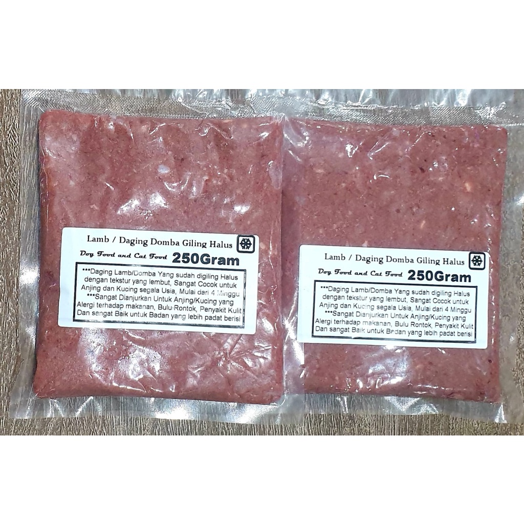 Jual Pure Lamb Meat 250gr / Dog Cat Raw Food Makanan Anjing Kucing ...