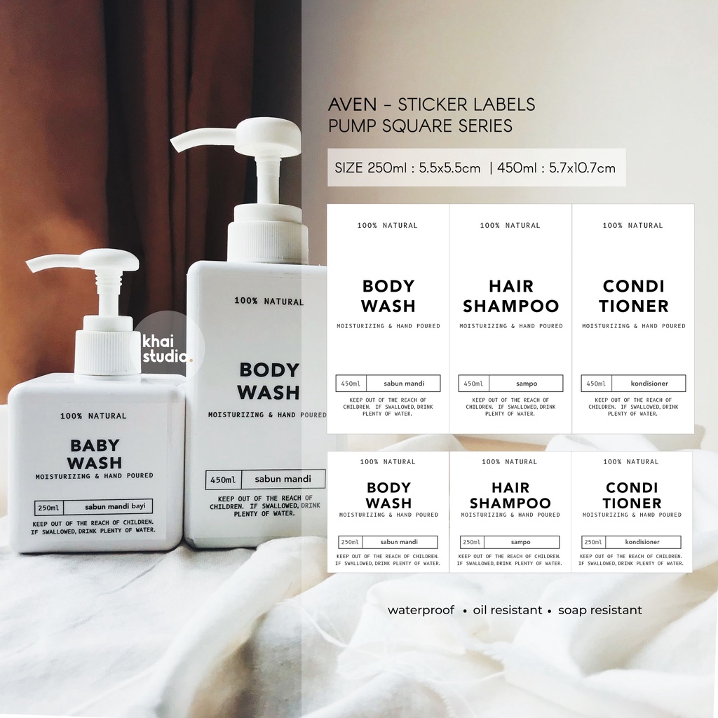 Jual AVEN - Label Sticker Botol sabun / Label Sticker Bottle Pump ...