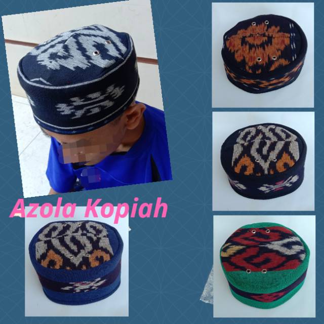 Jual AZOLA - Kopiah Peci Bulat Kain Tenun Etnik Songket Lombok Murah ...