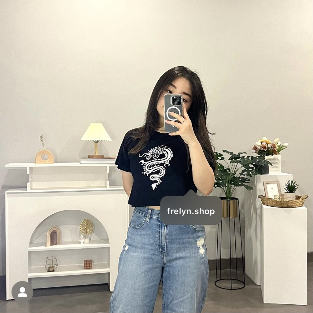 Jual FRELYN SHOP - CROP TOP MOTIF | BAJU KAOS TUMBLR CROP TEE TSHIRT KAOS KOREA FASHION WANITA ...