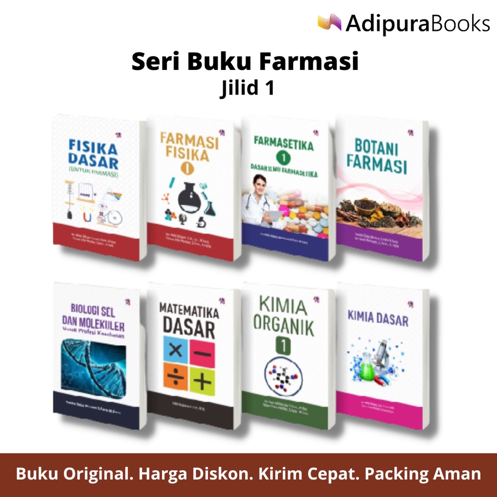Jual Buku Farmasi Jilid 1 : Fisika Dasar | Farmasi Fisika 1 | Farmasetika 1 | Botani Farmasi ...