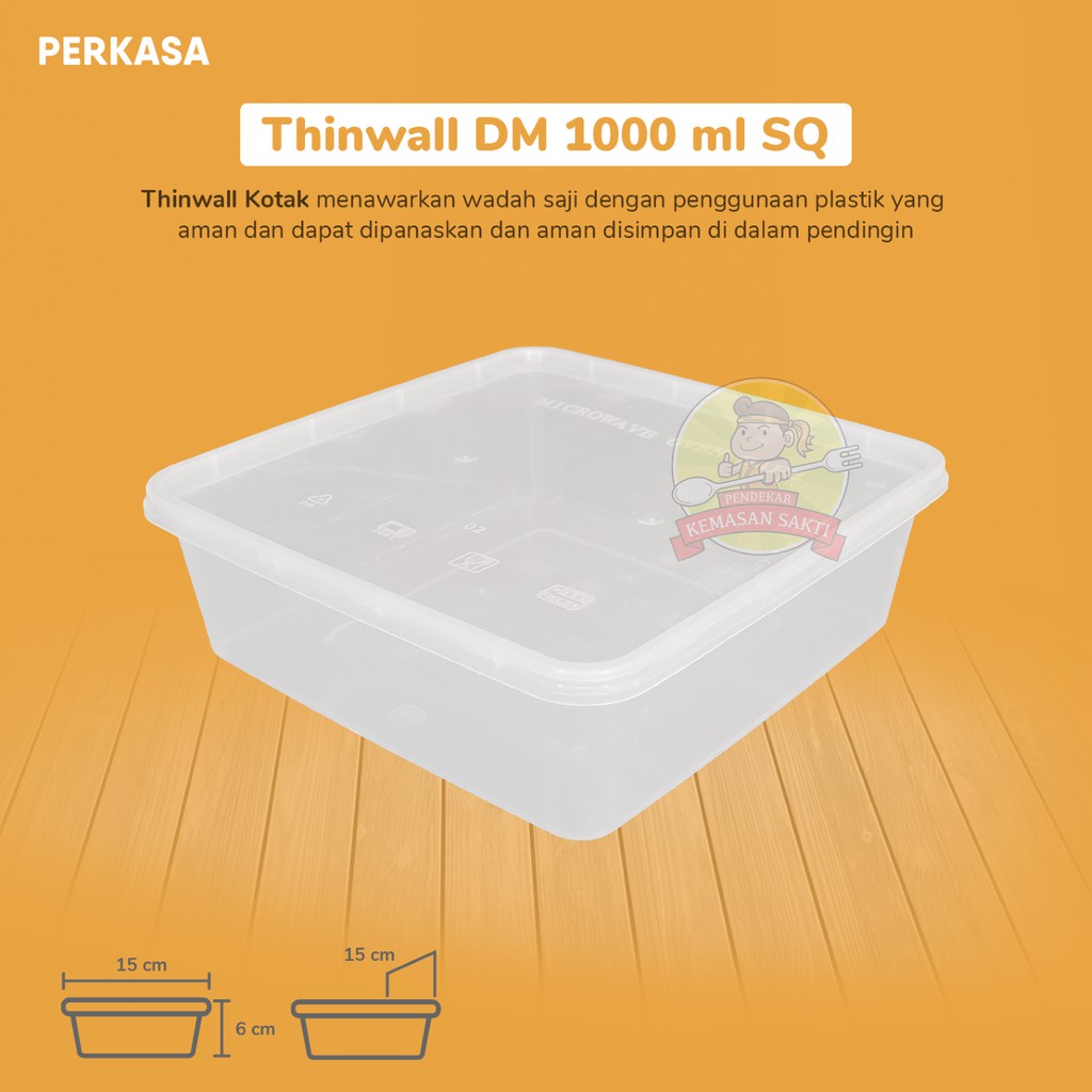 Jual Thinwall 1000ml Kotak / Kotak Makan Plastik / Food Container ...