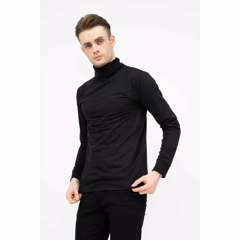 Jual Kaos Turtleneck Pria Lengan Panjang Turtle neck Korean Style Leher ...