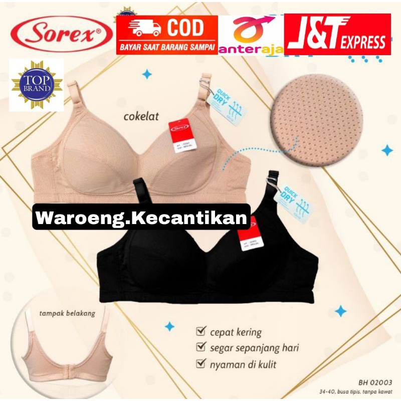Jual Sorex Quick Dry Bra 02003 BH Busa Tipis Tanpa Kawat Cup A-B ...