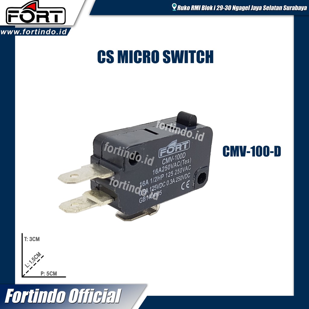 Jual Micro Switch CMV-100-D Saklar Sensor Limit Switch MERK FORT | Shopee Indonesia