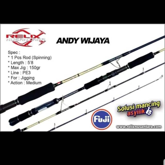 Jual Rod RELIX NUSANTARA ANDY WIDJAJA 174cm (Line Test PE.3) | Shopee ...