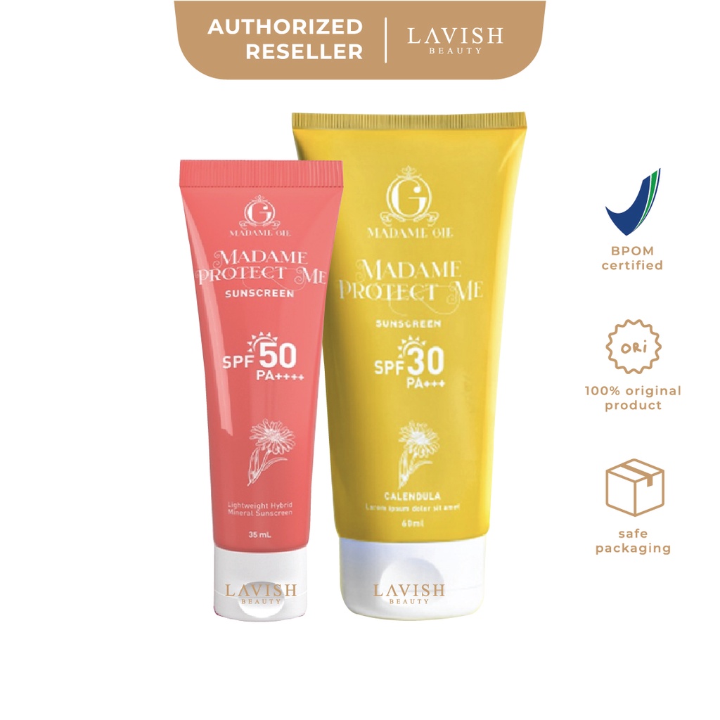 Jual MADAME GIE Madame Protect Me Sunscreen SPF 30 PA +++ (60ml) // SPF 50 PA+++ Calendula (35ml ...