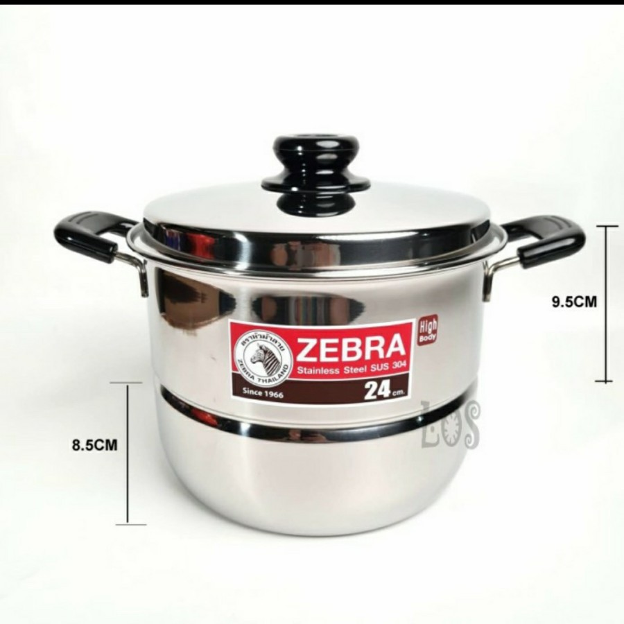 Jual ZEBRA Stainless SAUCEPOT STEAMER Panci Tim Sultan 24 CM WISDOM 163617 | Shopee Indonesia