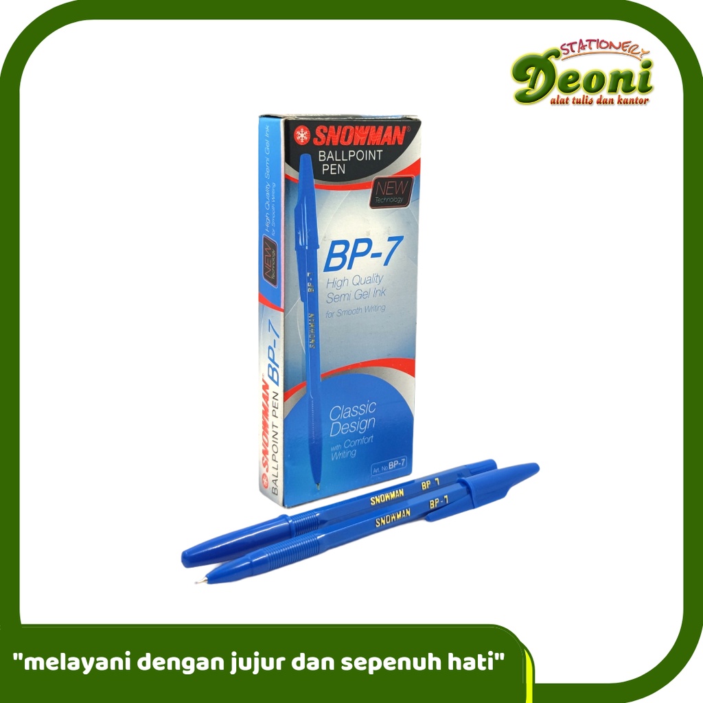 Jual SNOWMAN BP 7 Ballpoint Pen Pulpen Pena Biru | Shopee Indonesia