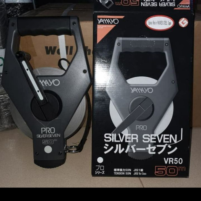 Jual meteran gulung/measuring tape merk YAMAYO SILVER SEVEN 50 METER ...