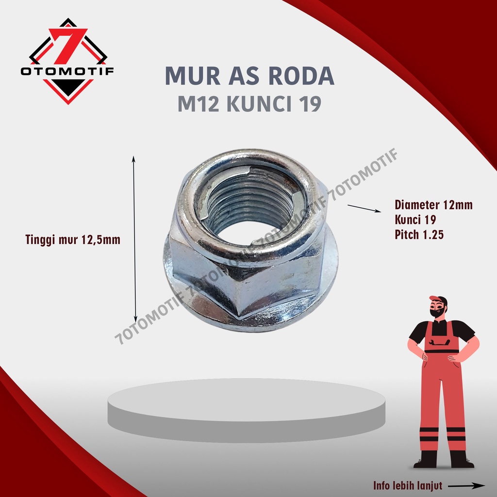 Jual Mur As Roda Depan Tiger Megapro Karisma Revo M12 Kunci 19 | Shopee ...