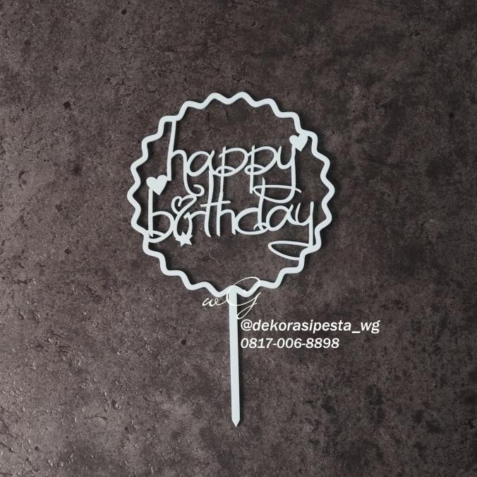 Jual Topper Cake / Hiasan Kue - Happy Birthday - Acrylic - Biru - Motif ...